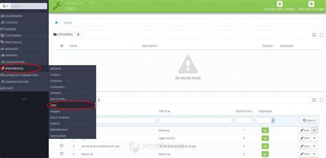 hostknox prestashop 1 5 1 6 cms pages tutorial