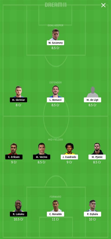 Juv Vs Int Dream11 Prediction Live Score And Juventus Vs Inter Milan