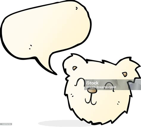 말풍선이 있는 즐거운 북극곰 얼굴 말풍선을 곰에 대한 스톡 벡터 아트 및 기타 이미지 곰 그라데이션 극지 기후 Istock