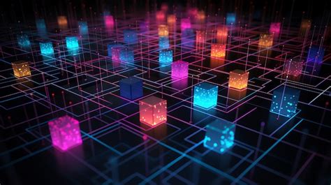 Premium Photo Futuristic Technology Of Infinite Data Matrix Multidimensional Space