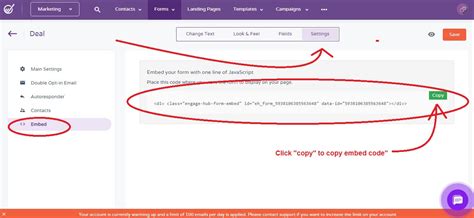 create inline forms in engagebay