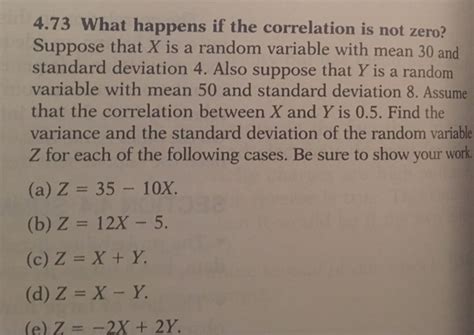 Solved What Happens If The Correlation Is Not Zero Chegg