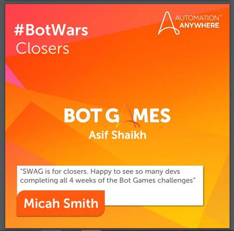 Asif Shaikh On Linkedin Week4 Botgames Week1 Rpaugust Automation