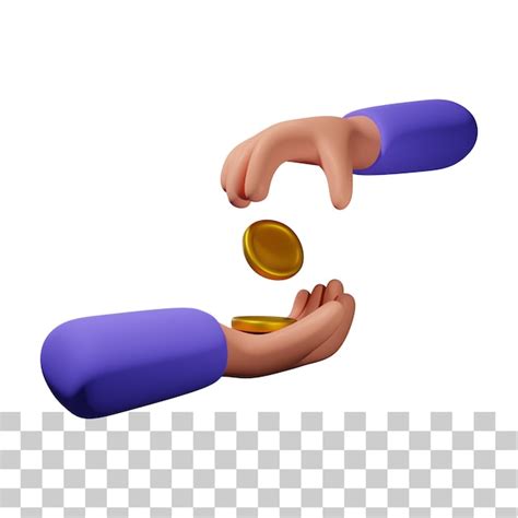 Premium Psd Two Hand Transaction 3d Illjustration