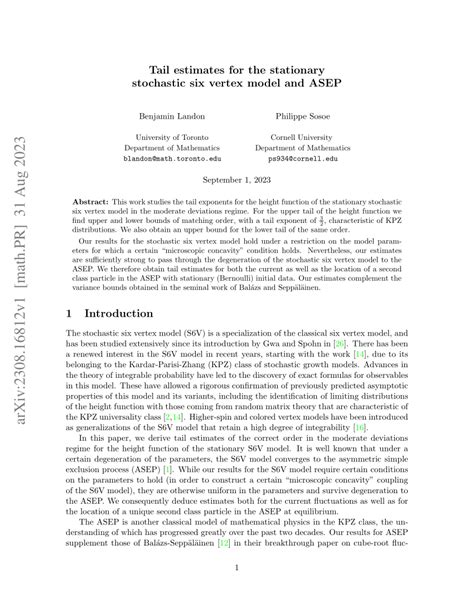 Pdf Tail Estimates For The Stationary Stochastic Six Vertex Model And Asep