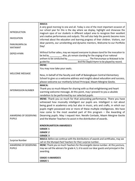 Portfolio Day Emcee Pdf