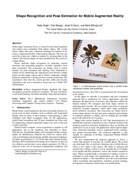 Pdf Shape Recognition And Pose Estimation For Mobile Augmented