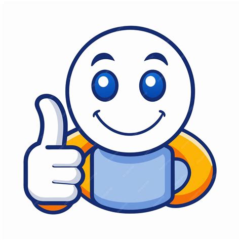 Emoticon Showing Thumb Up On White Background Premium Ai Generated Vector