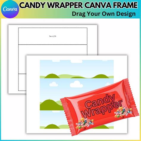 Candy Wrapper Canva Editable Template Blank Candy Wrapper Label