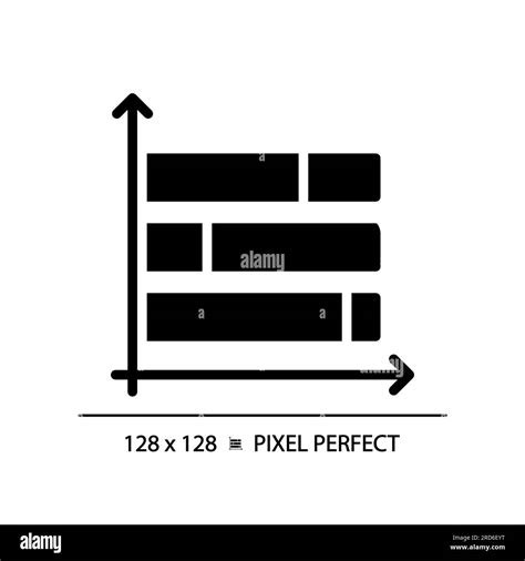 Horizontal Stacked Column Chart Black Glyph Icon Stock Vector Image