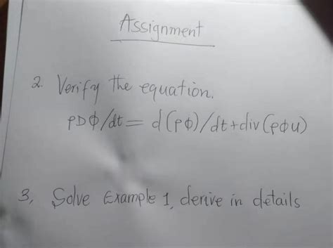 Solved Assignment Verify the equation PDØ dt d Chegg com