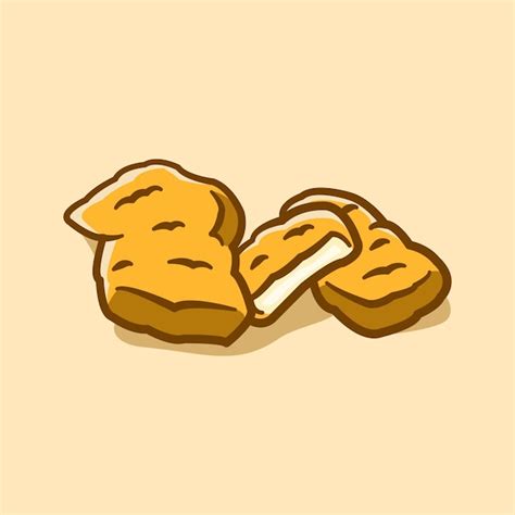 Premium Vector Chicken Nugget Cartoon Illustration Concept