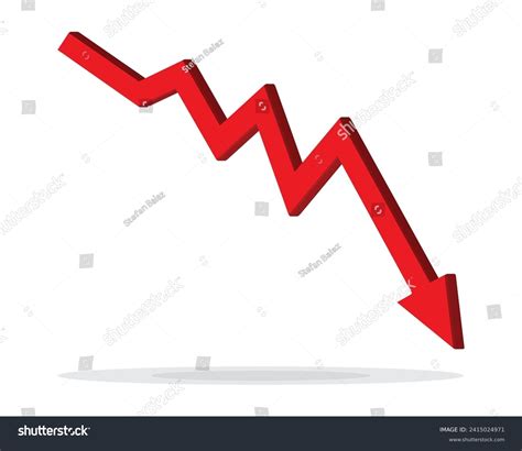 Red 3d Arrow Going Down Stock Stock Vector Royalty Free 2415024971 Shutterstock