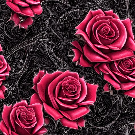 Elegant Roses Fractal Colors Digital Paper · Creative Fabrica