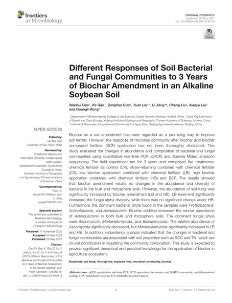 Pdf Different Responses Of Soil Bacterial And Fungal Communities To 3
