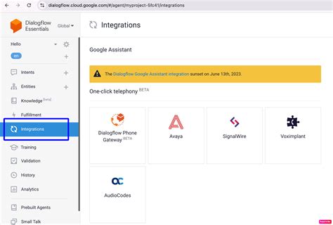 Dialogflow Integration Dialogflow Integration