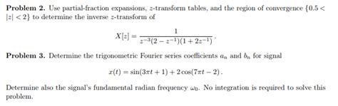Solved Problem 2 Use Partial Fraction Expansions