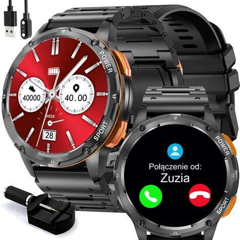 Smartwatch Zegarek Męski Wodoodporny Elegancki Rozmowy SPORT AMOLED