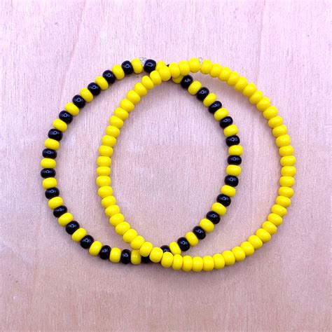 Yellow Bead Bracelet Yellow And Black Bracelet Yellow Friendship