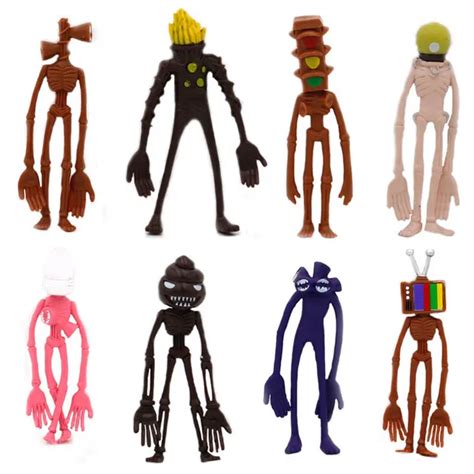 New 8pcsset Siren Head Action Figure Toy Siren Head Figure Horror