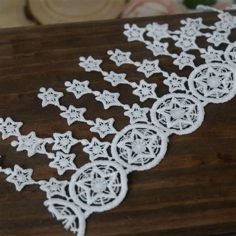 Tecido De Renda Bordado Em Cor S Lida Leite Seda Estrela Roupas De