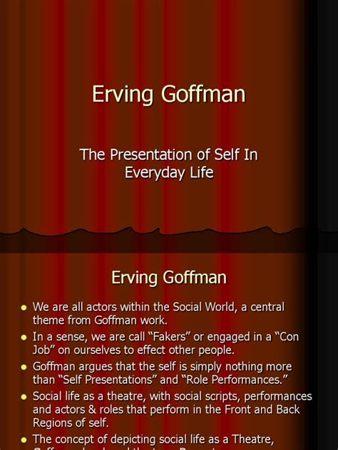 Erving Goffman Symbolic Interactionism