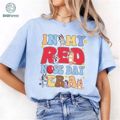 Bluey Red Nose Day 2024 Shirt Bluey Red Nose Day T Shirt Bluey Red Nose Shirt Bluey Bingo