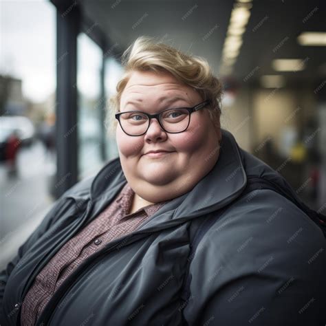 Premium Ai Image A Woman With Glasses And A Big Fat Face