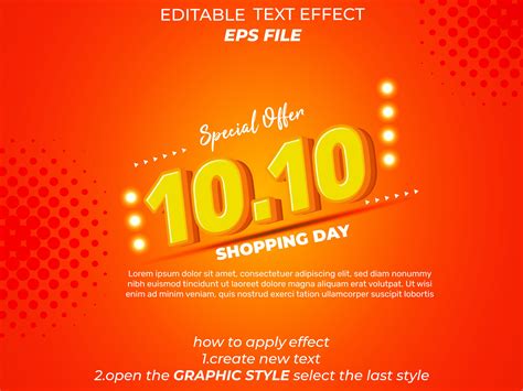 10 10 Shopping Day Anniversary Text Effect 3d Text Editable For Commercial Promotion 25695130