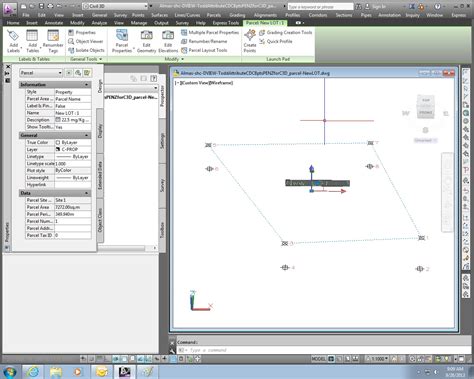 c3d 2013 parcel properties description is not shown in dwg autodesk
