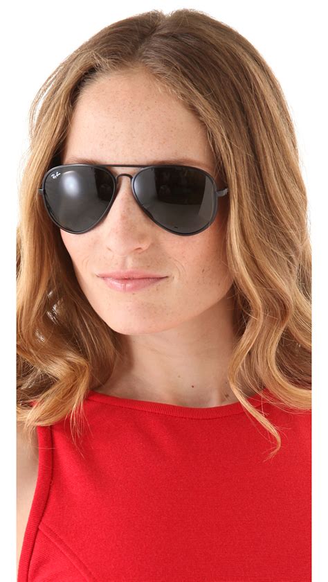 Ray Ban Matte Aviator Sunglasses In Black Lyst