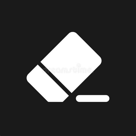 Eraser Dark Mode Glyph Ui Icon Stock Vector Illustration Of Glyph