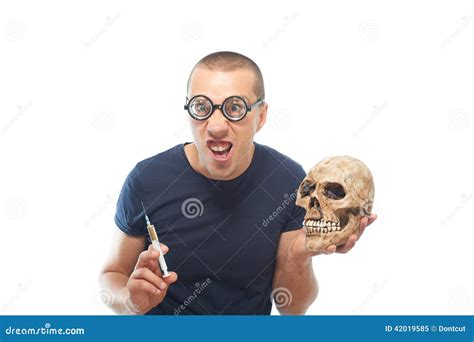 Crazyyoung Scientist In Glasses Stock Image 42019585