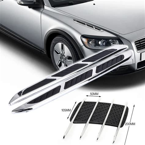 Pegatinas 3D de tiburón cromado para coche calcomanías de flujo de