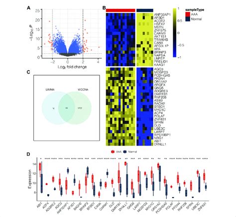Identification Of The Aaa Related Genes A Volcano Plot For The