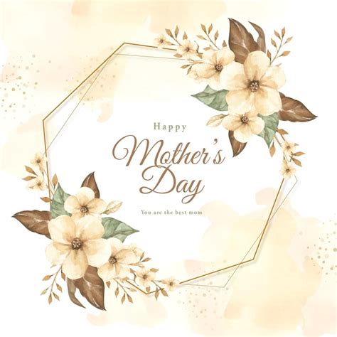 Free Vector Happy Mothers Day Greeting Card Template With Flowers
