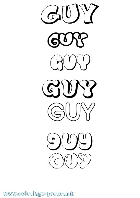 Coloriage Du Prénom Guy à Imprimer Ou Télécharger Facilement