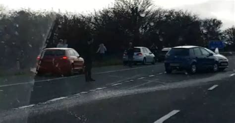 Footage Shows Aftermath Of Crash Near The M4 That Involved Six Cars