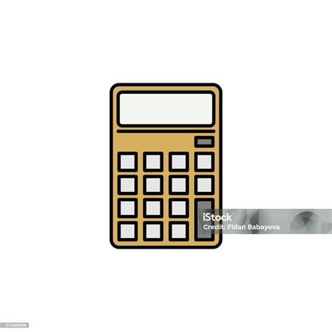 계산기 수학 아이콘 교육 일러스트의 요소 표지판과 기호는 흰색 배경에 웹 로고 모바일 앱 Ui Ux에 사용할 수 있습니다 개념에 대한 스톡 벡터 아트 및 기타 이미지