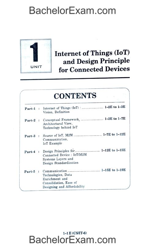 Internet Of Things Important 1 UNIT Part Part L Internet Of