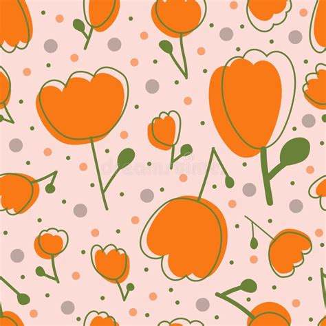 Abstract Modern Flowers Illustration Trendy Vector Illustration Of
