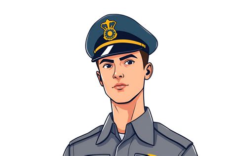Young Male Police Officer Illustration Free Download Ai Scribbles