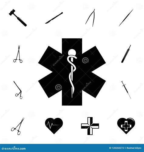 Medisch Teken Met Een Slangpictogram Gedetailleerde Reeks
