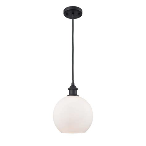 Innovations Athens 1 Light Matte Black Shaded Pendant Light With Matte
