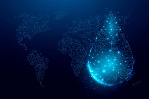 세계 물의 날 개념 빛나는 낮은 폴리 물 방울 배너 템플릿 벡터 일러스트레이션 0명에 대한 스톡 벡터 아트 및 기타 이미지 0명 3차원 형태 감청색 Istock