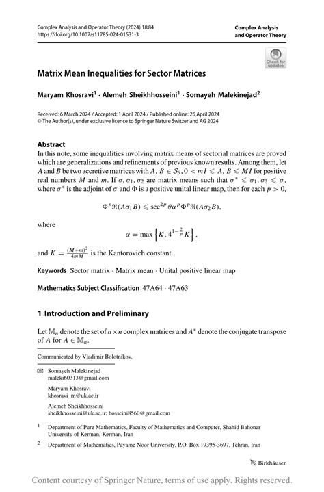 Matrix Mean Inequalities For Sector Matrices