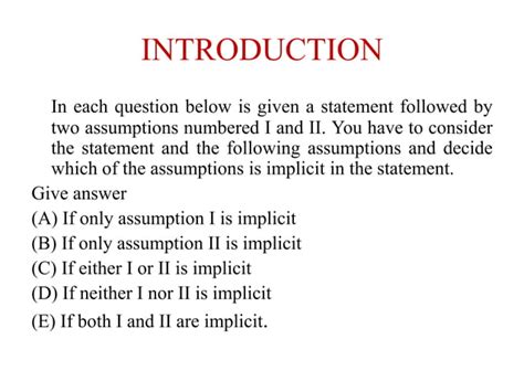 STATEMENT ASSUMPTIONS Pptx