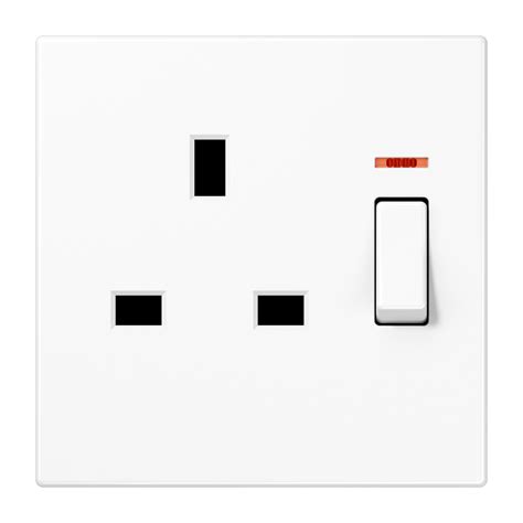 Switched Socket With Indicator Light British Standard White Ls 3171 Ko Ww