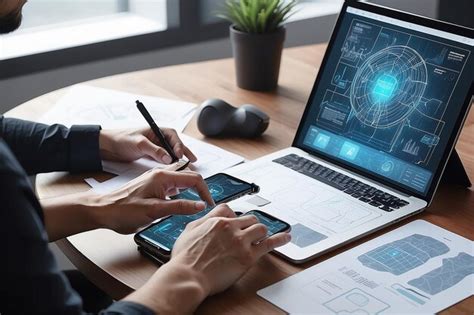 Premium Photo Close Up Ux Developer And Ui Designer Use Augmented