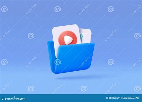 3d Folder And Paper For Management Multimedia File Document Efficient Work On Project Plan